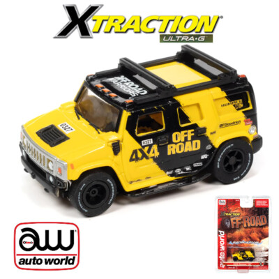 Auto World Xtraction Off Road 2005 Hummer H2 Yellow HO Scale Slot Car ...