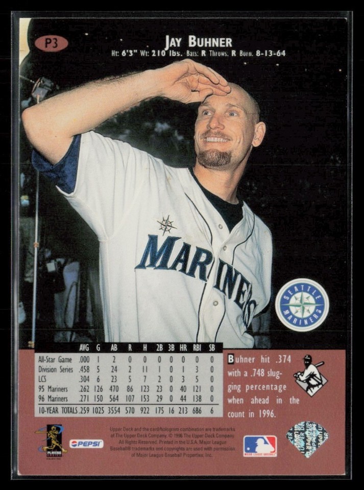 1997 Upper Deck Pepsi Jay Buhner Seattle Mariners #P3 | eBay