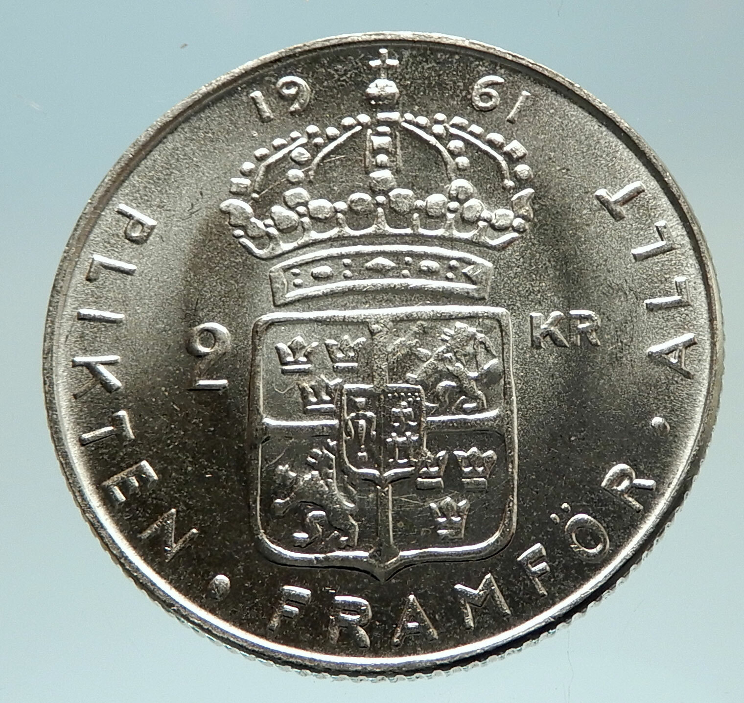 1961 SWEDEN Antique Silver 2 Kronor w KING Gustav VI SWEDISH Vintage ...