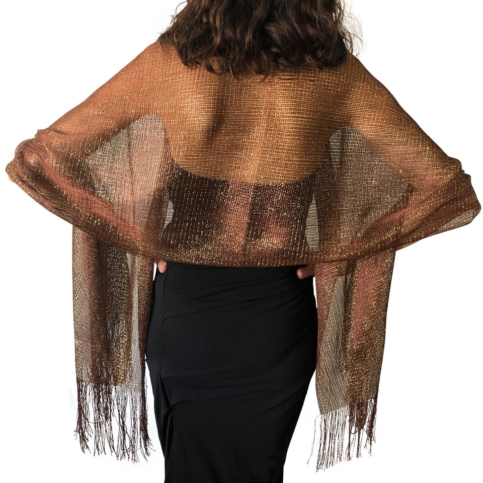 Central Chic Shimmer Sparkly Shawl Stole Scarf Wrap For Weddings Proms ...