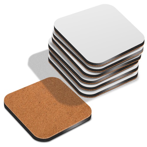 10cm 12cm MDF Blank Sublimation Coasters Cork Backed Square XL Jumbo ...