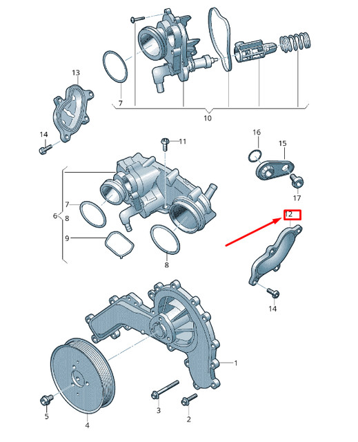 AUDI Q7 4M LEFT END CAP WITH SEAL 059121483C ORIGINAL for sale online ...