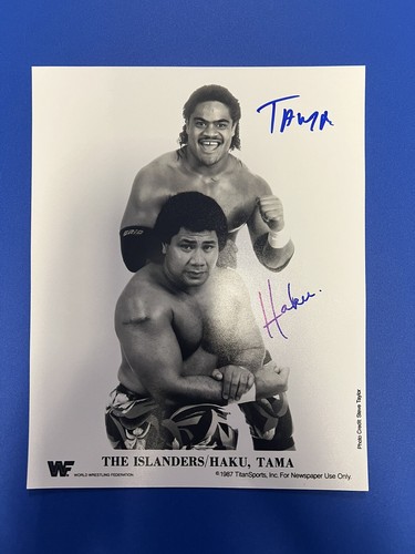 Autographed WWE REPRINT Promo Photo 8x10 Islanders Haku Tama Signed WWF ...