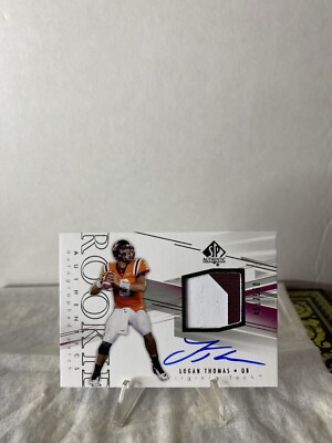 LOGAN THOMAS 2014 SP Authentic Rookie 2 Color Patch Autograph Auto RC ...