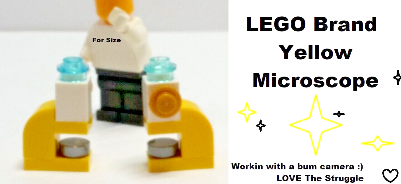 LEGO Minifigure Microscope YELLOW Biology Silver Slide Desk Lab SCIENCE ...
