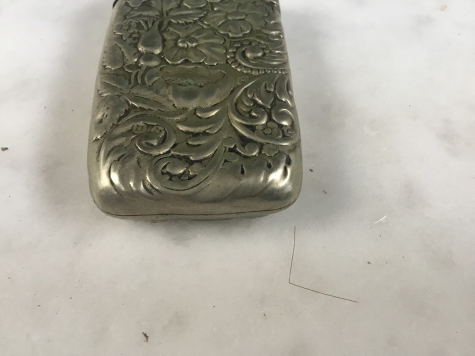 RARE Vtg Sterling Silver Match Case Stick Safe Holder Flowers Flower ...