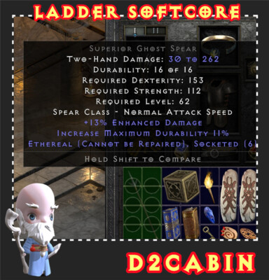 Diablo 2 SC💥Ladder💥ETH 4-6OS Ghost Spear💥PC/SWITCH/PS | eBay Australia