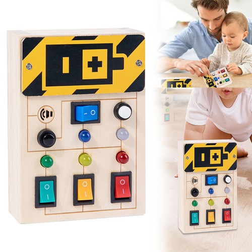 Toddler Busy Board Montessori Sensory Fidget Toys with LED Light for 1 ...