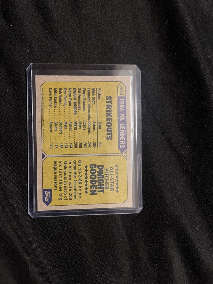 1987 Topps - ERROR CARD All Star TM Symbol on Front #603 Dwight Gooden ...