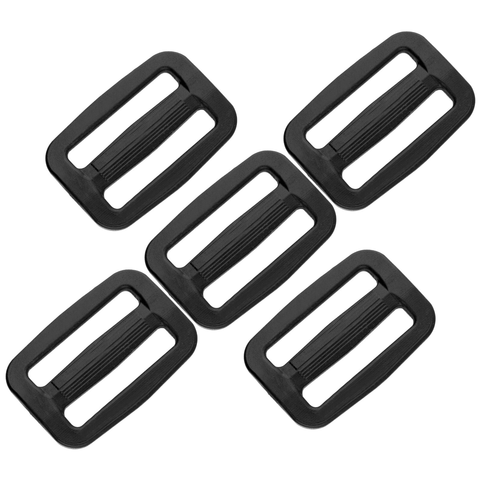 5 x Black Plastic Delrin 3 Bar Tri Glide Sliders Buckles for 25mm ...