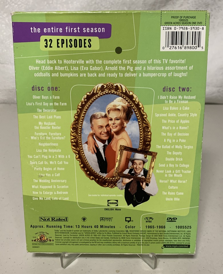 Green Acres Season 1 DVD Set Eddie Albert Eva Gabor 27616898005| eBay