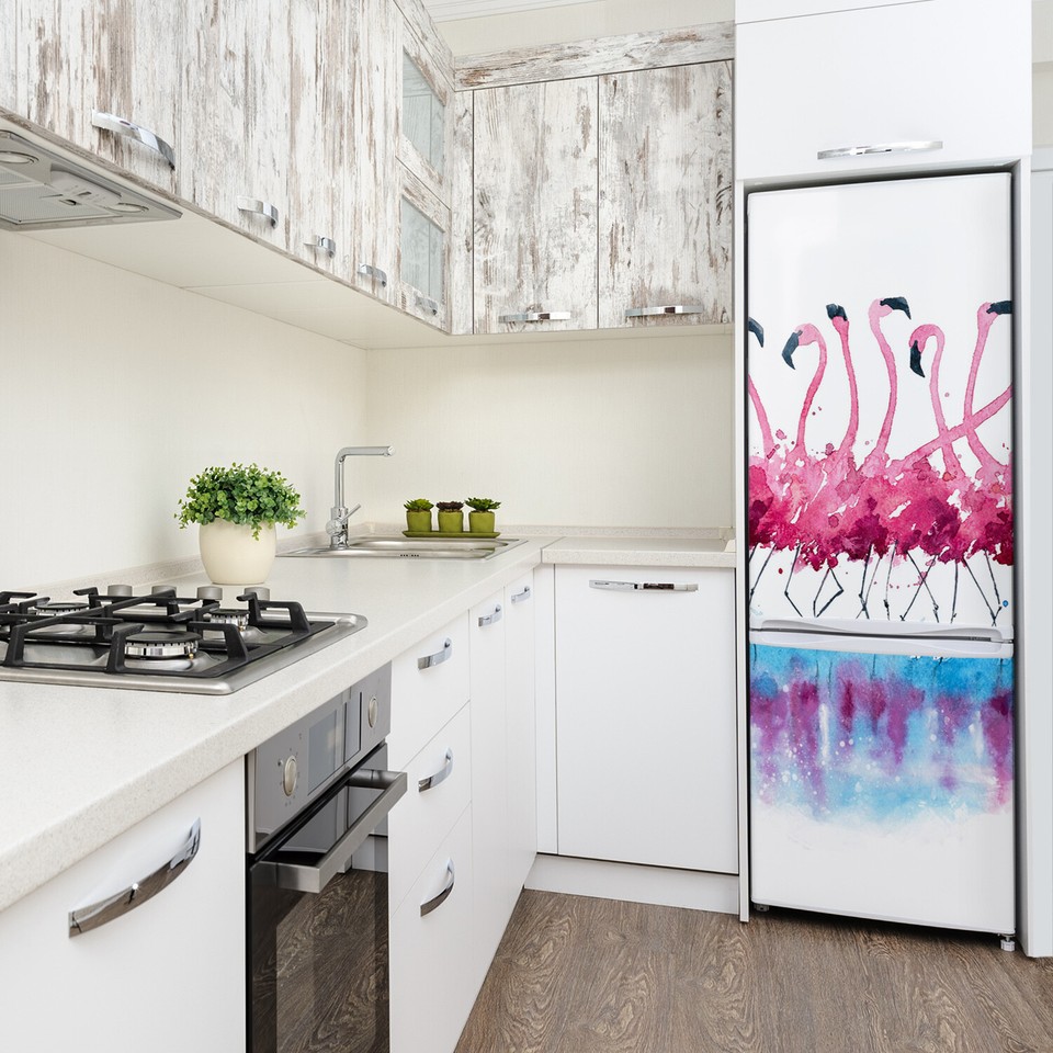 3D Wall Fridge Sticker Magnet Decor Refrigerator Wall Mural Modern ...