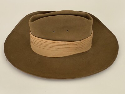 Vintage Australian Military Slouch Hat Fayrefield Melbourne Size 6 3/4 ...