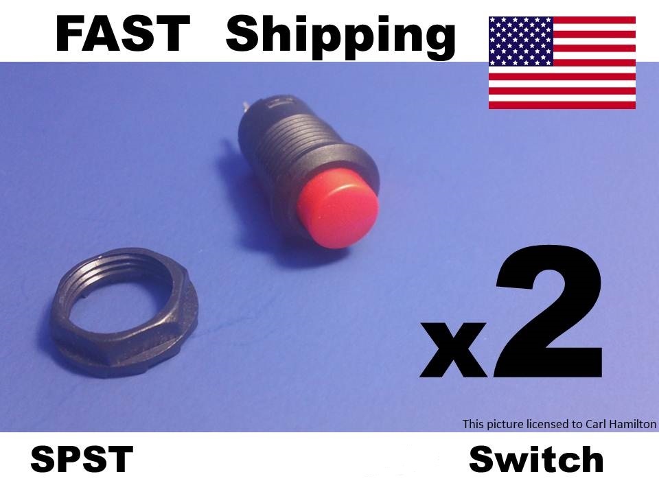 2x LATCHING Push Button Switch - AC DC - 3v 6v 9v 12v 120v - Multi ...