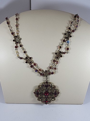 Vintage Avon Red Rhinestone Festoon Necklace Pendant | eBay