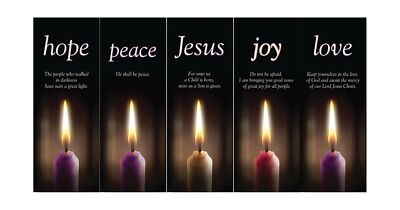 Hope Peace Joy Love and Jesus Advent Banner Set of 5, 63 Inch (Banners ...