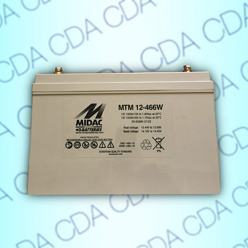 BATTERIA CICLICA LAVASCIUGA LAVAPAVIMENTI AGM 12V 105AH MIDAC MTM 12 ...