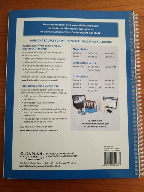 Kaplan Series 63 Securities License Exam Manual 5th Edition for sale ...