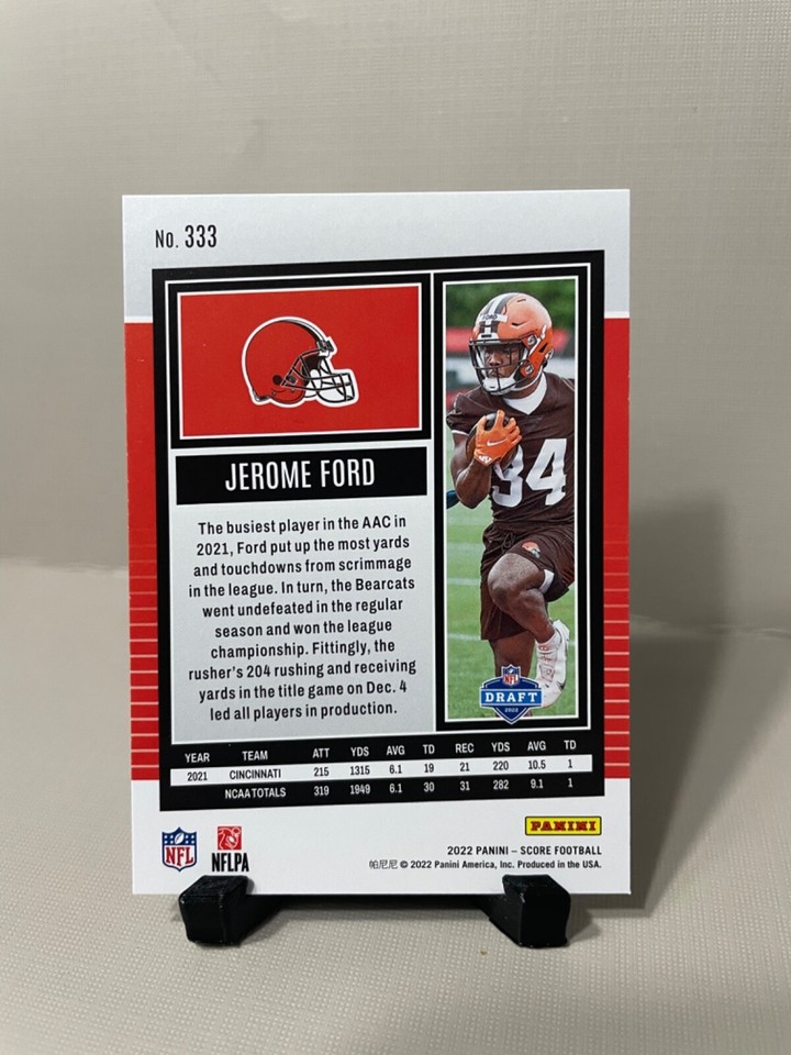 2022 SCORE FOOTBALL JEROME FORD #333 ROOKIE CARD CLEVELAND BROWNS | eBay