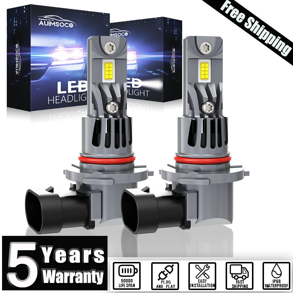 9012 HIR2 LED Headlight Bulbs Kit High Low Beam Super Bright 10000K ...
