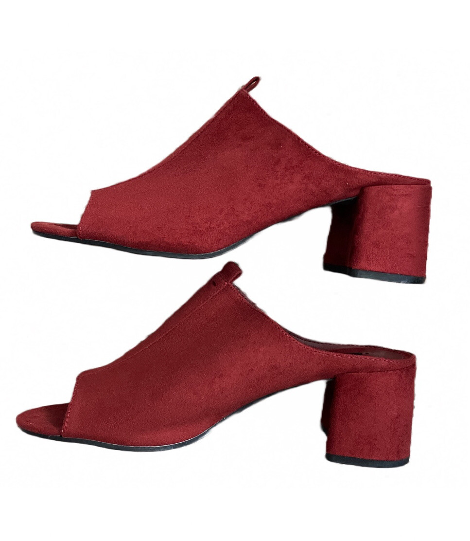 Zara Red Suede Mules/Clogs | eBay