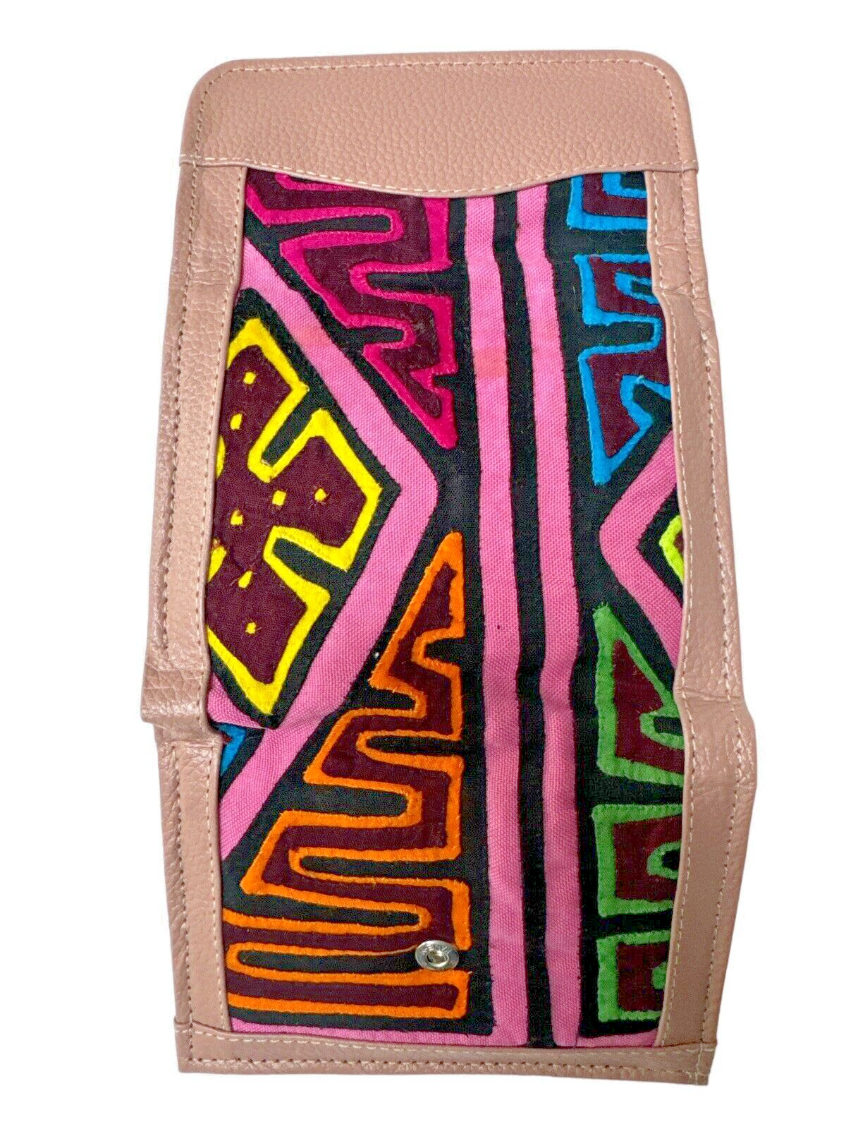 Handmade Mola Wallet - 100% Leather, Artisan Crafted by Kuna in ...