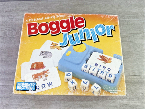 Boggle Jr Game 1998 Parker Bros. Preschool Learning Game COMPLETE ...