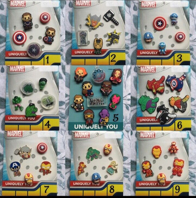Crocs Handmade jibbitz 5pc Marvel Avengers Iron Man Hulk shoe charms ...