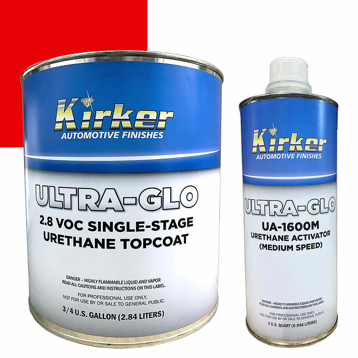 0.75 Gal Kirker Ultra-Glo Performance Red Car Paint UA-51441 & Medium ...