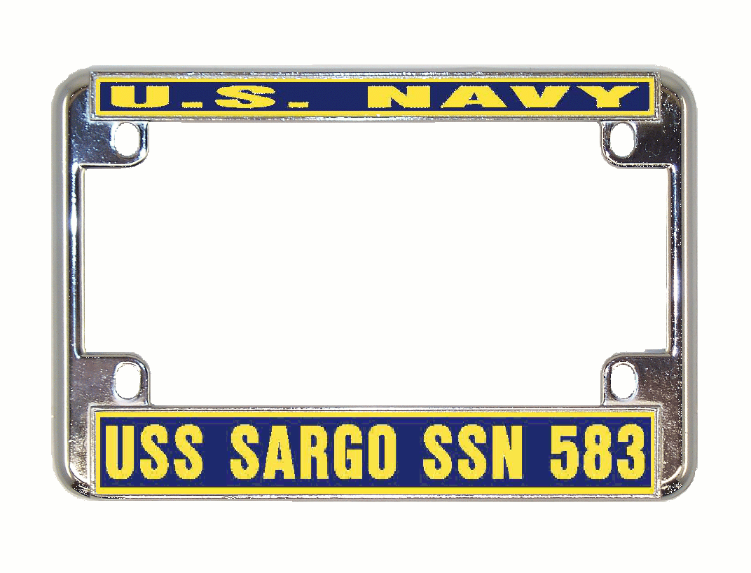 USS SARGO SSN 583 Motorcycle License Plate Frame U S Navy Military SSF ...