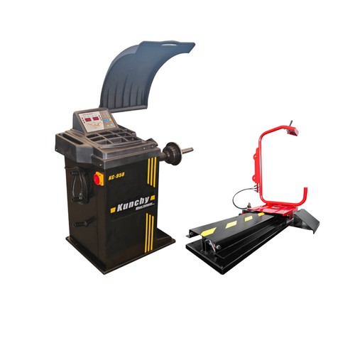 10"-24" Wheel Balancing Machine Tire Lifting Machine Combo 680S/1 Year ...