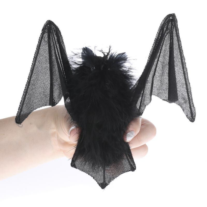 Set of 2 Artificial Feathered Hanging Black Halloween 12" Bats | eBay