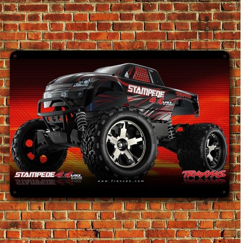 Metal Poster Rc Car Wall Deco Tin Sign Plaque Traxxas Stampede Monster ...