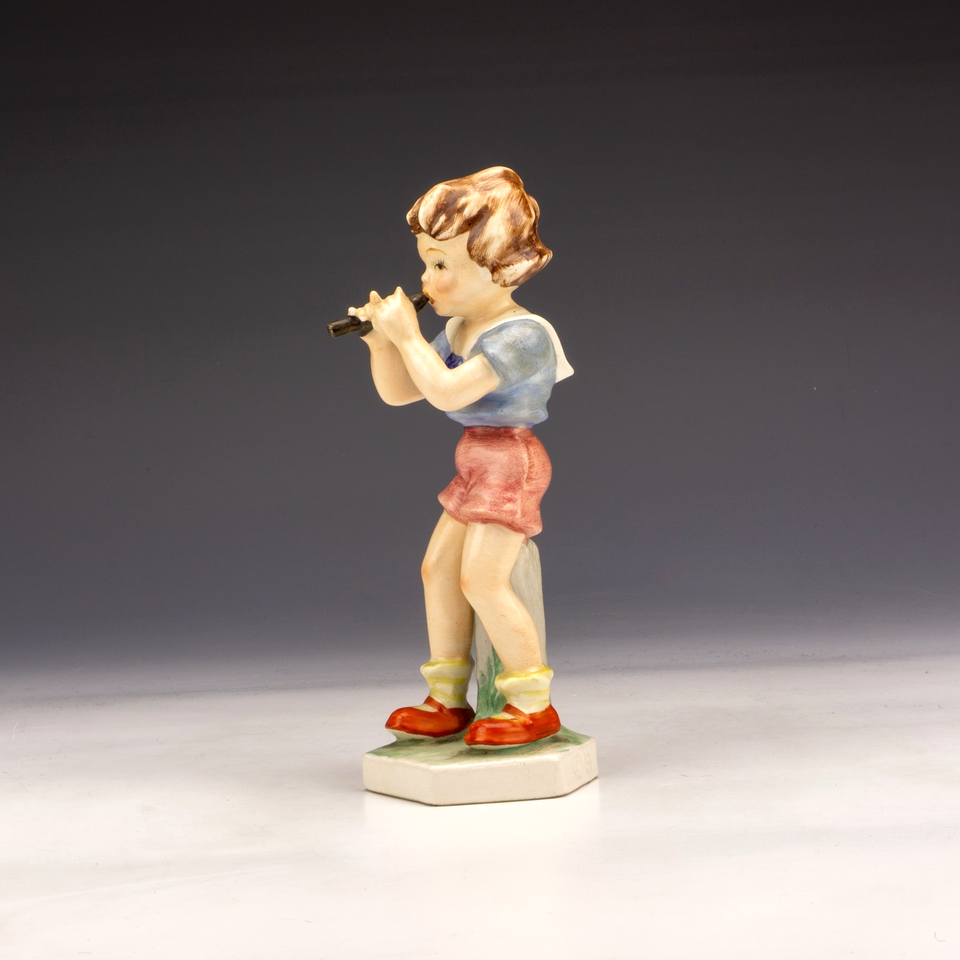 Goebel Porcelain Nasha Figurine - Young Musician Boy Figure - Art Deco ...