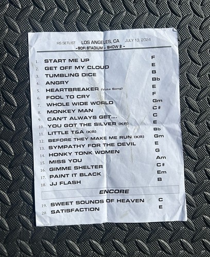 Rolling Stones Hackney Diamonds Tour 2024 Setlist & Used Ronnie Wood ...