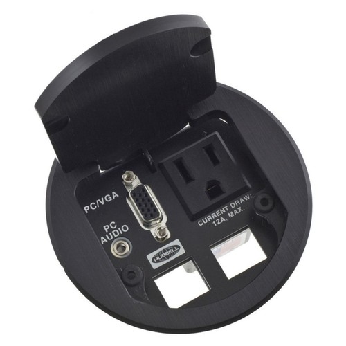 Hubbell Table Top Pre-Wired Electrical Outlet Box Audio Data Video Port ...