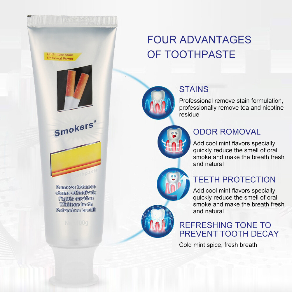 100g Mint Toothpaste Whitening Coffee Tea Smoke Stains Removal Anti HG5 ...