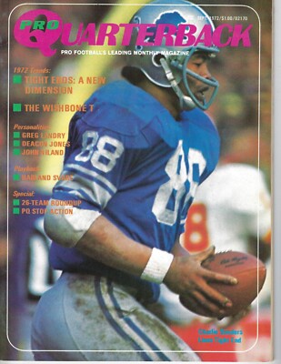 1972 Quarterback football magazine Charlie Sanders, Detroit Lions VG | eBay