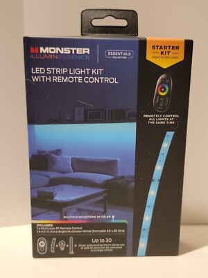 Monster Illuminessence LED Strip Light Starter Kit with Remote Control ...