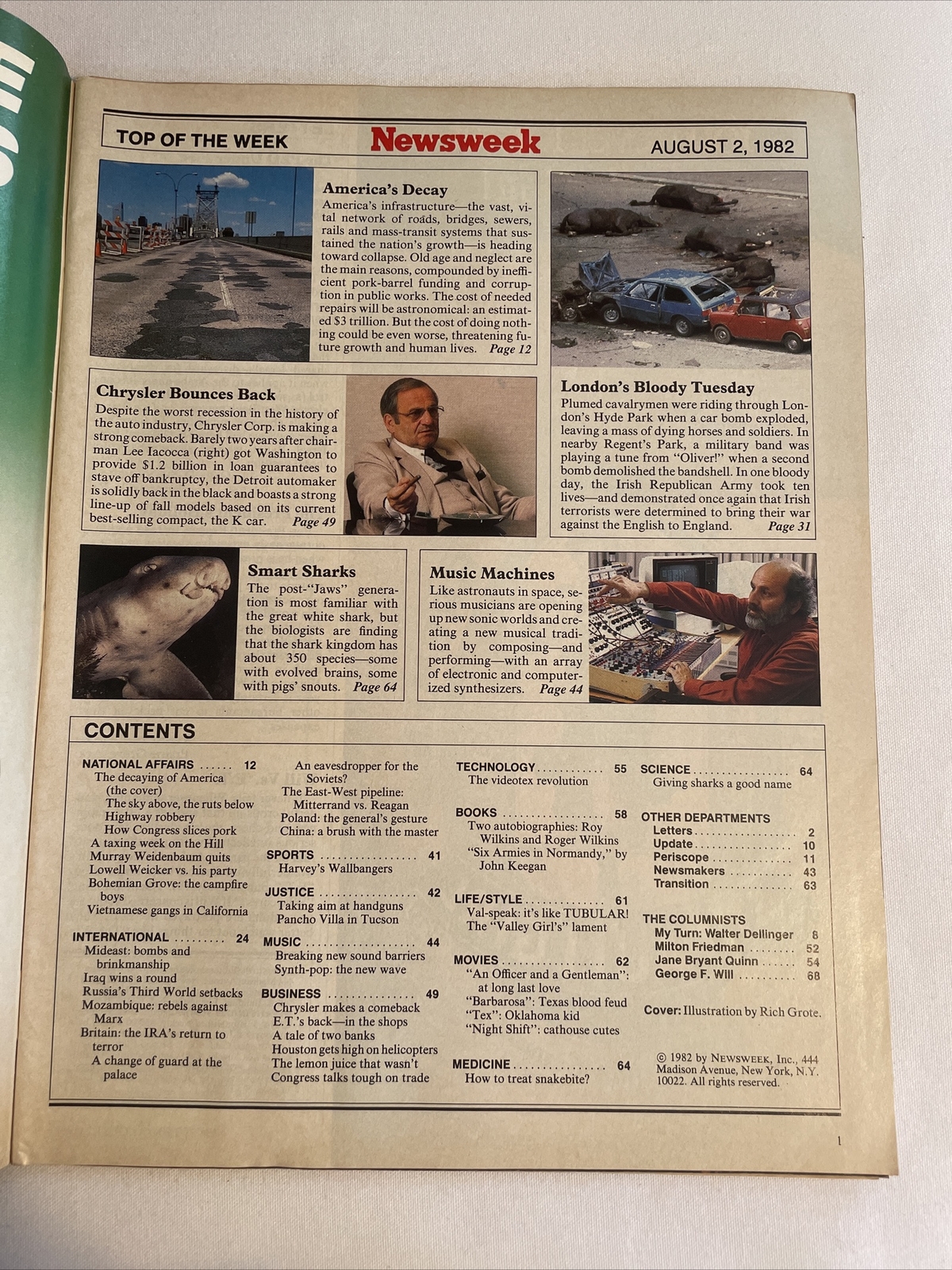 1982 August 2 NEWSWEEK Magazine, The Decaying America (MH247) | eBay