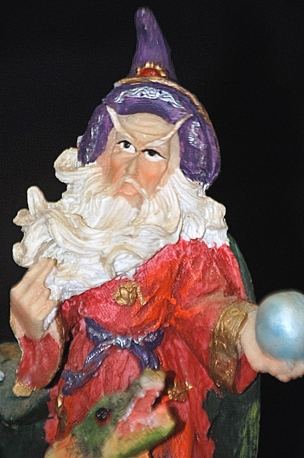 Yardworks Original Mystical Wizard w Dragon Magical Ball Colorful Resin ...