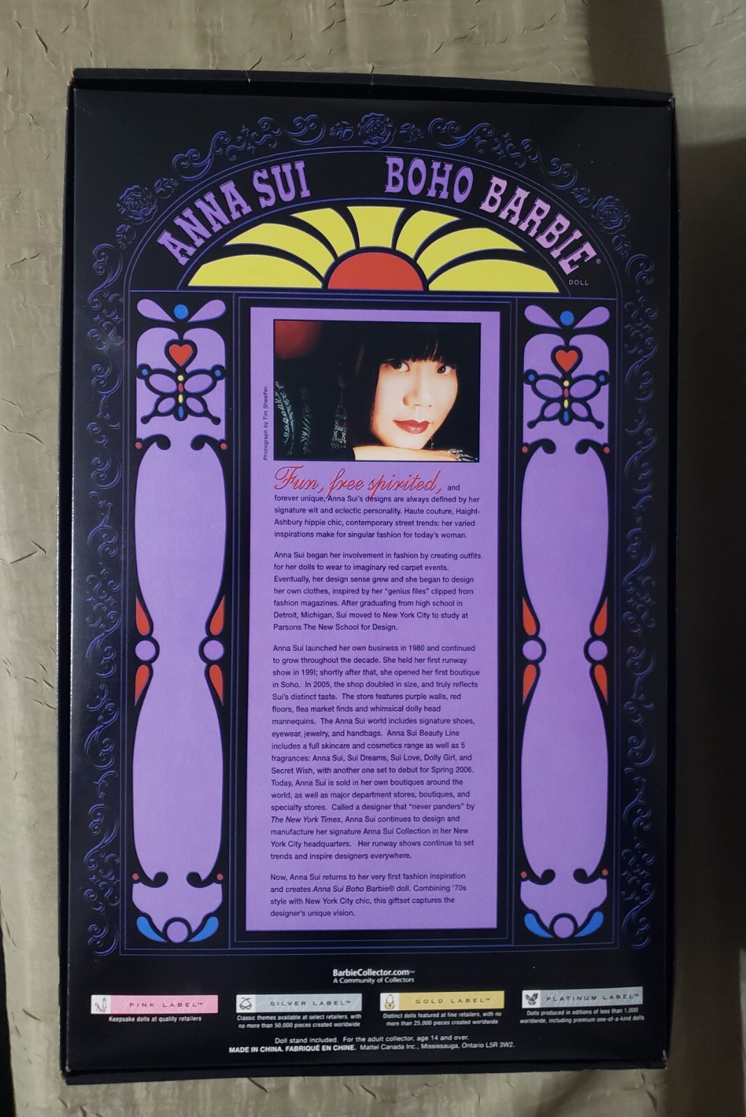 Anna Sui Boho Barbie Doll Gold Label Barbie Collector NRFB J8514 | eBay