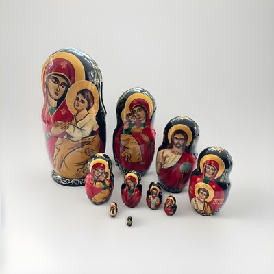 10 Russian Nesting Dolls Matryoshka Eastern Orthodox Religious Icon ...