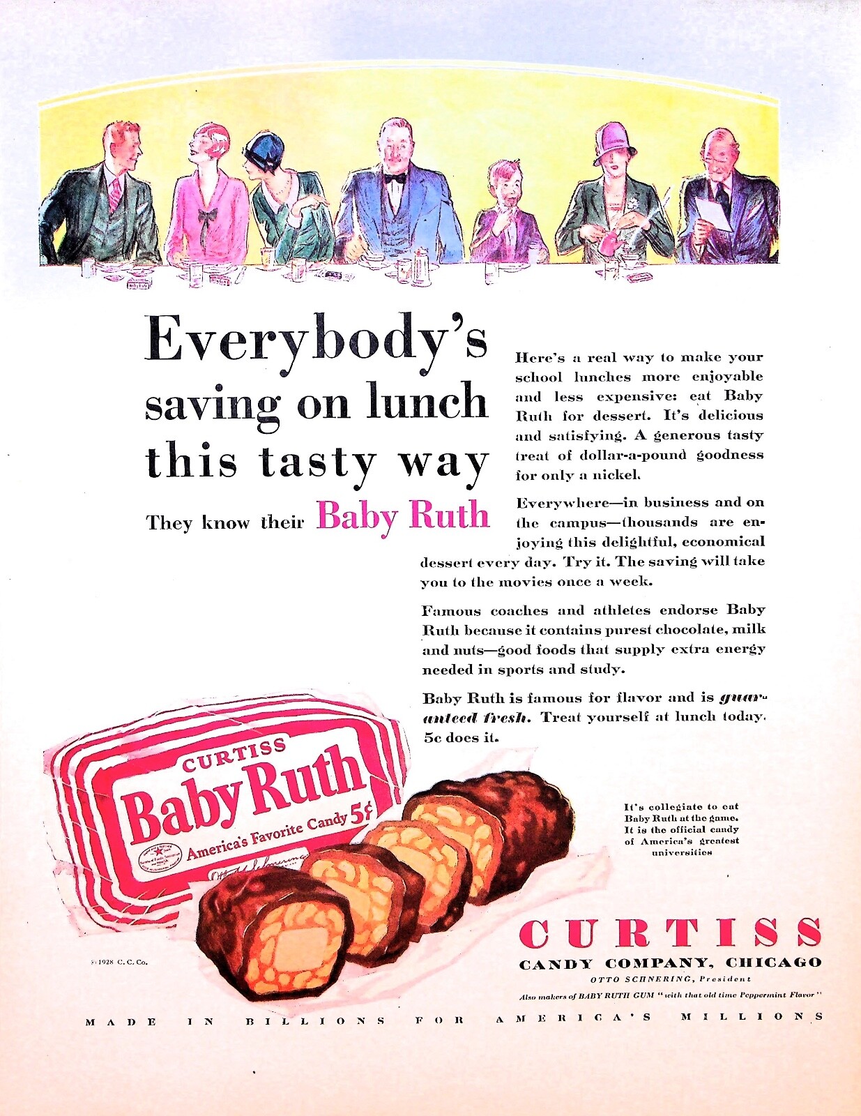 Original 1928 Curtiss Baby Ruth Ad: Everybody's Saving on Lunch | eBay