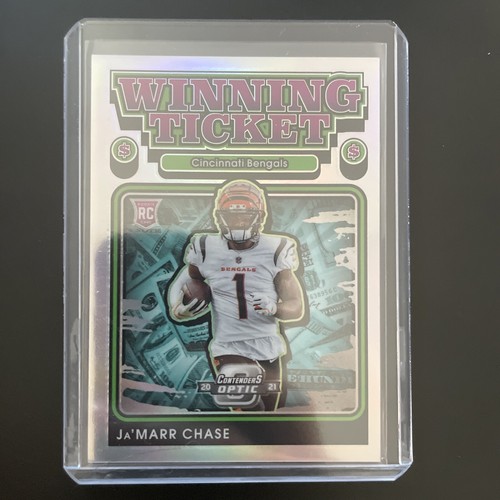 2021 Panini Contenders Optic Ja'Marr Chase Winning Ticket Silver Prizm ...