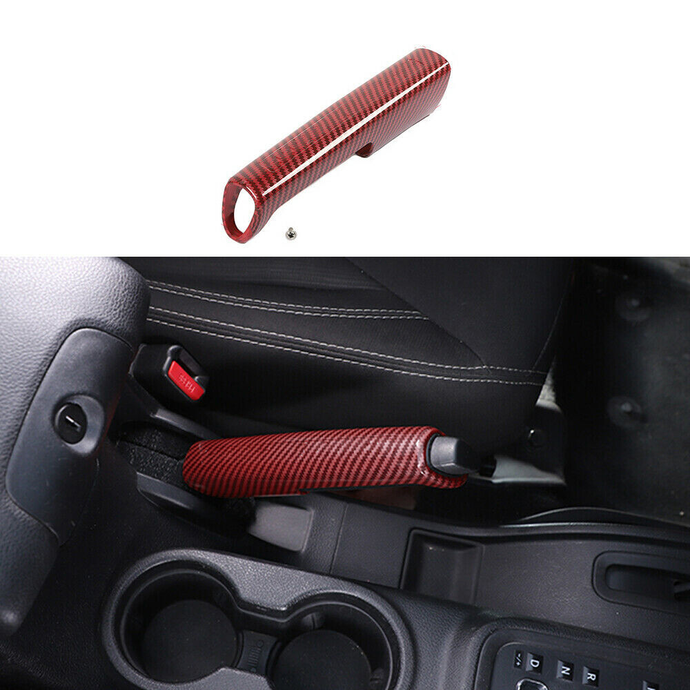 Red Carbon Fiber Handbrake Hand Brake Cover Trim for Jeep Wrangler JK ...
