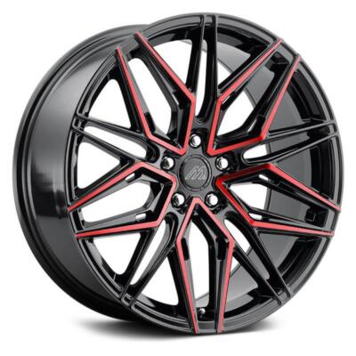 20 inch 20x8.5 MACH BK MF6 Black Red wheels rims 5x112 +35 | eBay