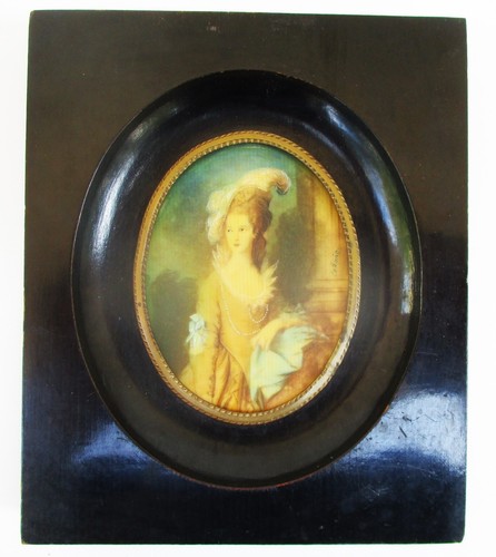 Antique Miniature Watercolor Portrait Painting | eBay