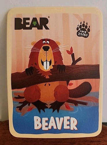 BEAR Fruit Snacks Collectible Animal Trading Cards - Beaver #21/60 | eBay