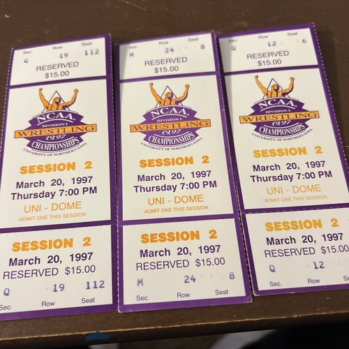 Vintage NCAA 1997 Wrestling Championship Uni-Dome 21 Ticket Stubs Session 2 | eBay
